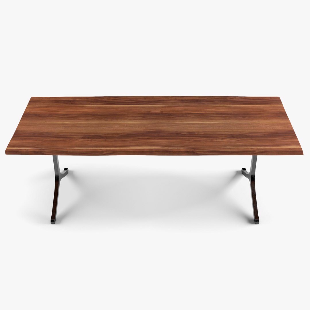 Walnut dining table 3D model - TurboSquid 1433293