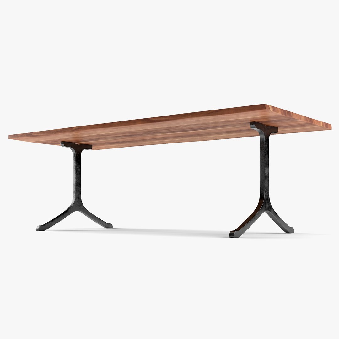 Walnut dining table 3D model - TurboSquid 1433293