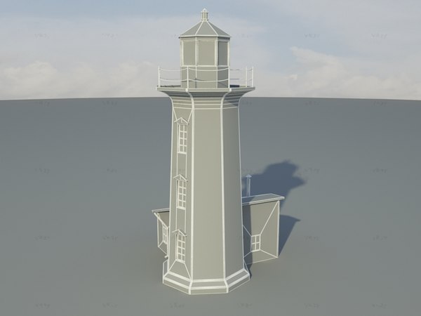 3d model rustic lighthouse