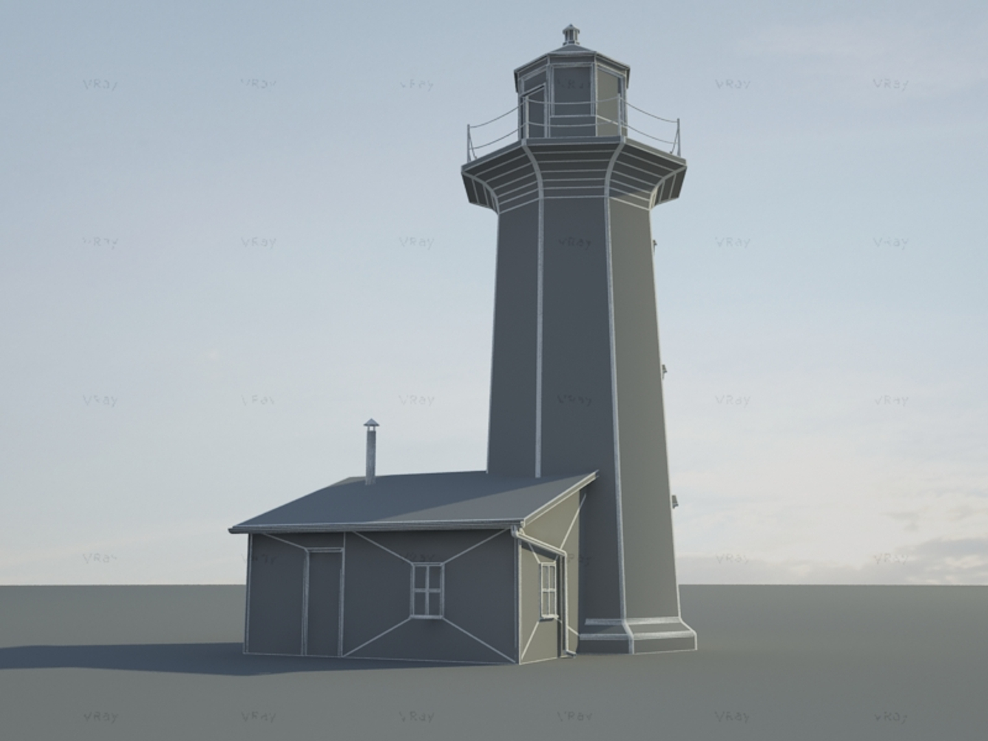3d model rustic lighthouse