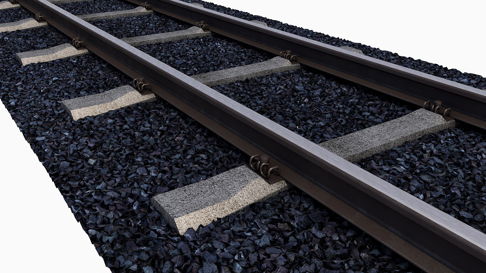 3D Rails Sleepers Gravel - TurboSquid 1336707