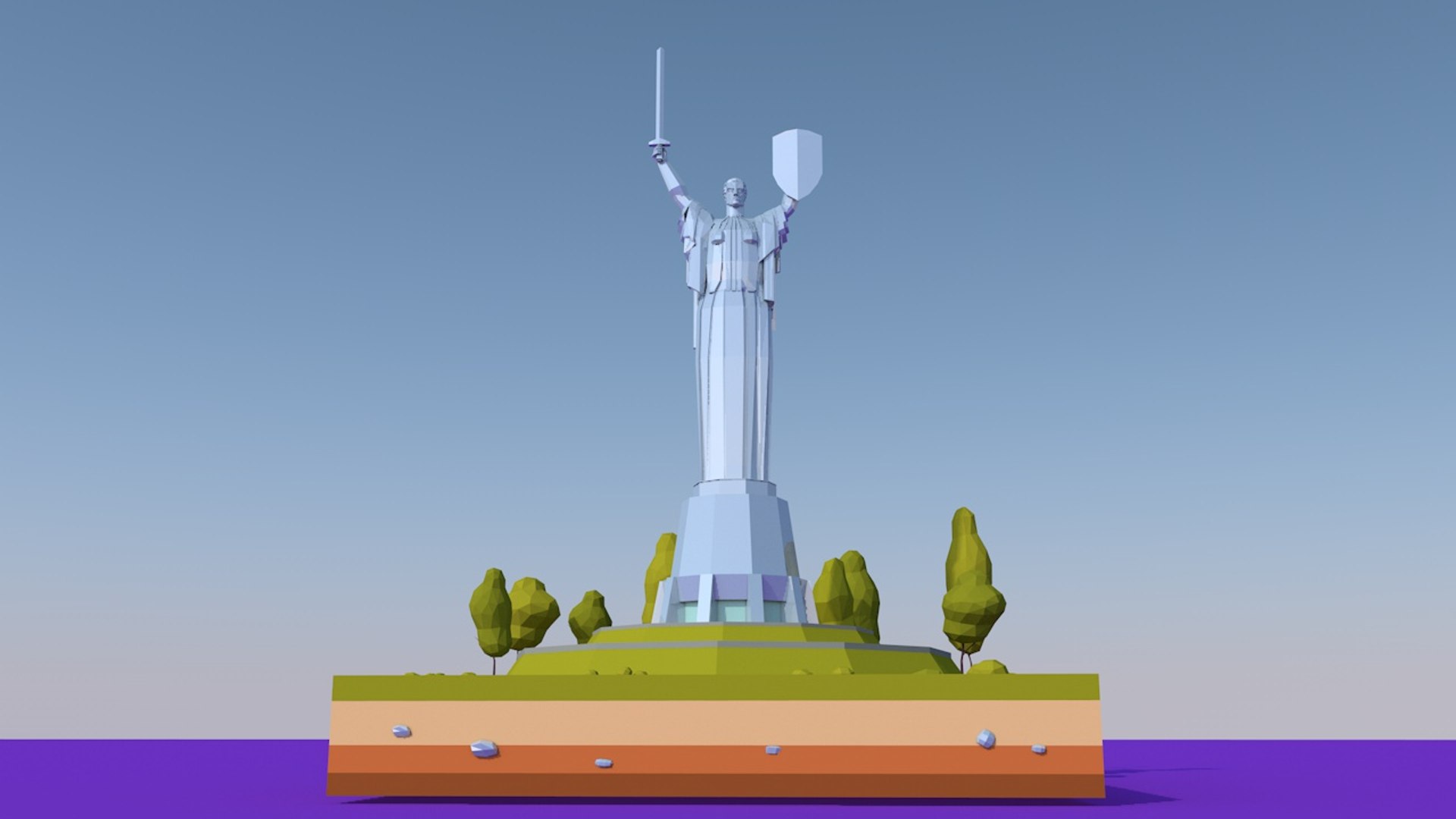 Cartoon Motherland Monument 3D Model - TurboSquid 1399373