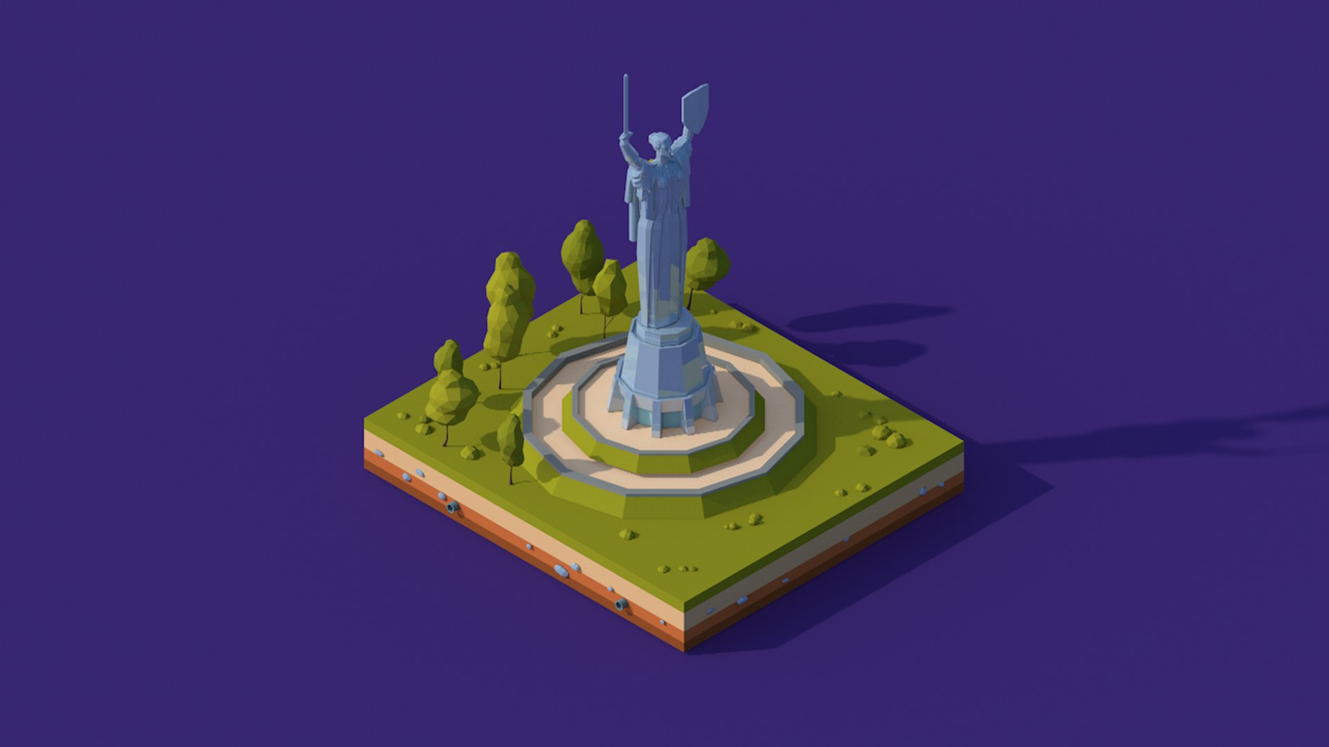 Cartoon Motherland Monument 3D Model - TurboSquid 1399373
