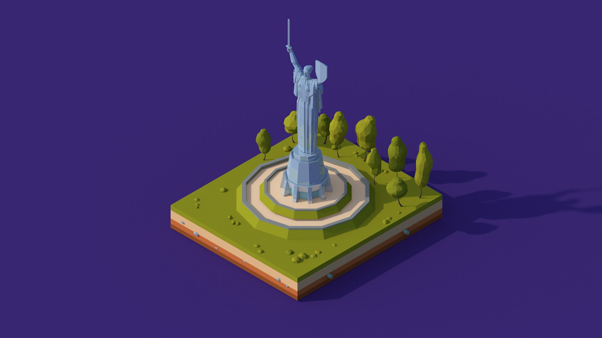 Cartoon Motherland Monument 3D Model - TurboSquid 1399373