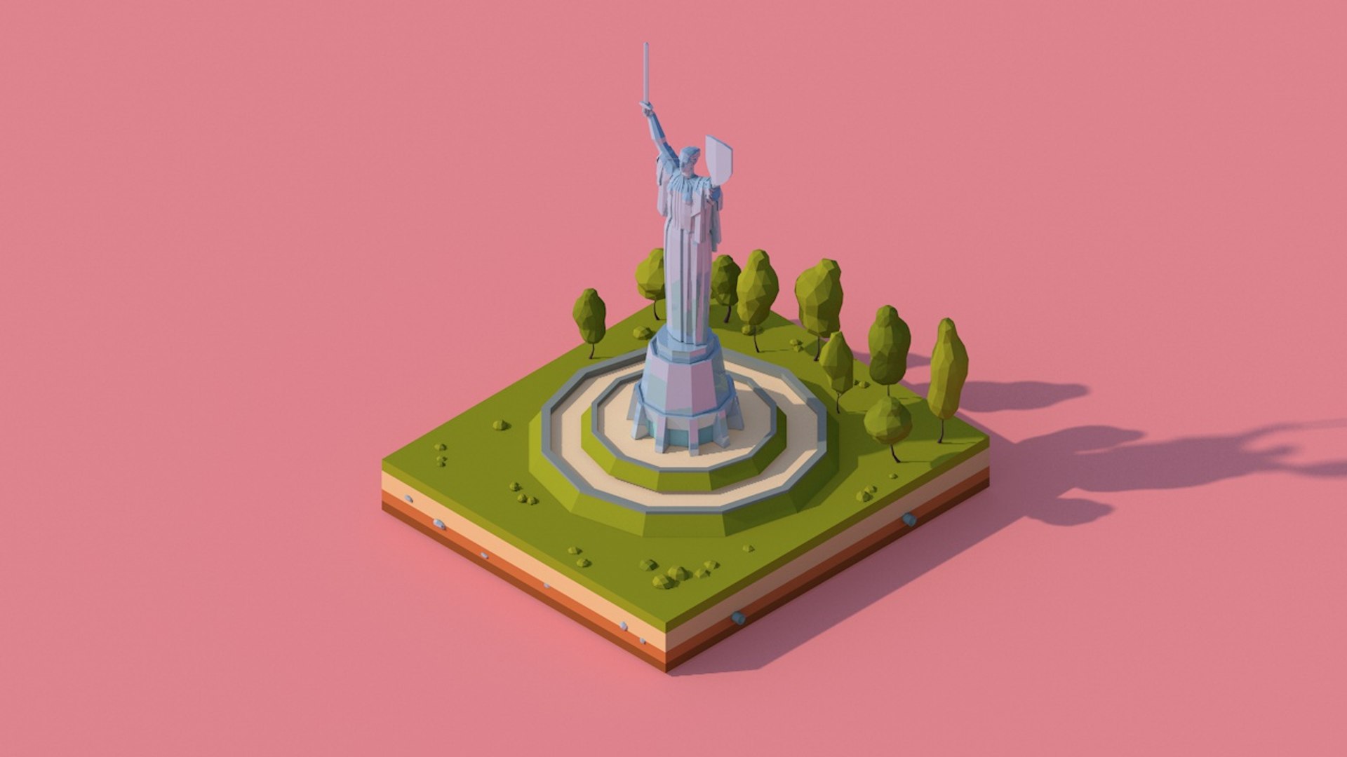 Cartoon Motherland Monument 3D Model - TurboSquid 1399373