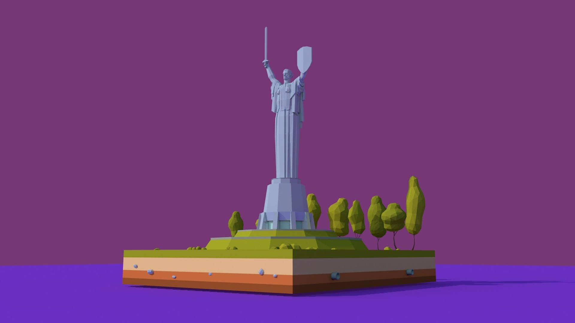 Cartoon Motherland Monument 3D Model - TurboSquid 1399373