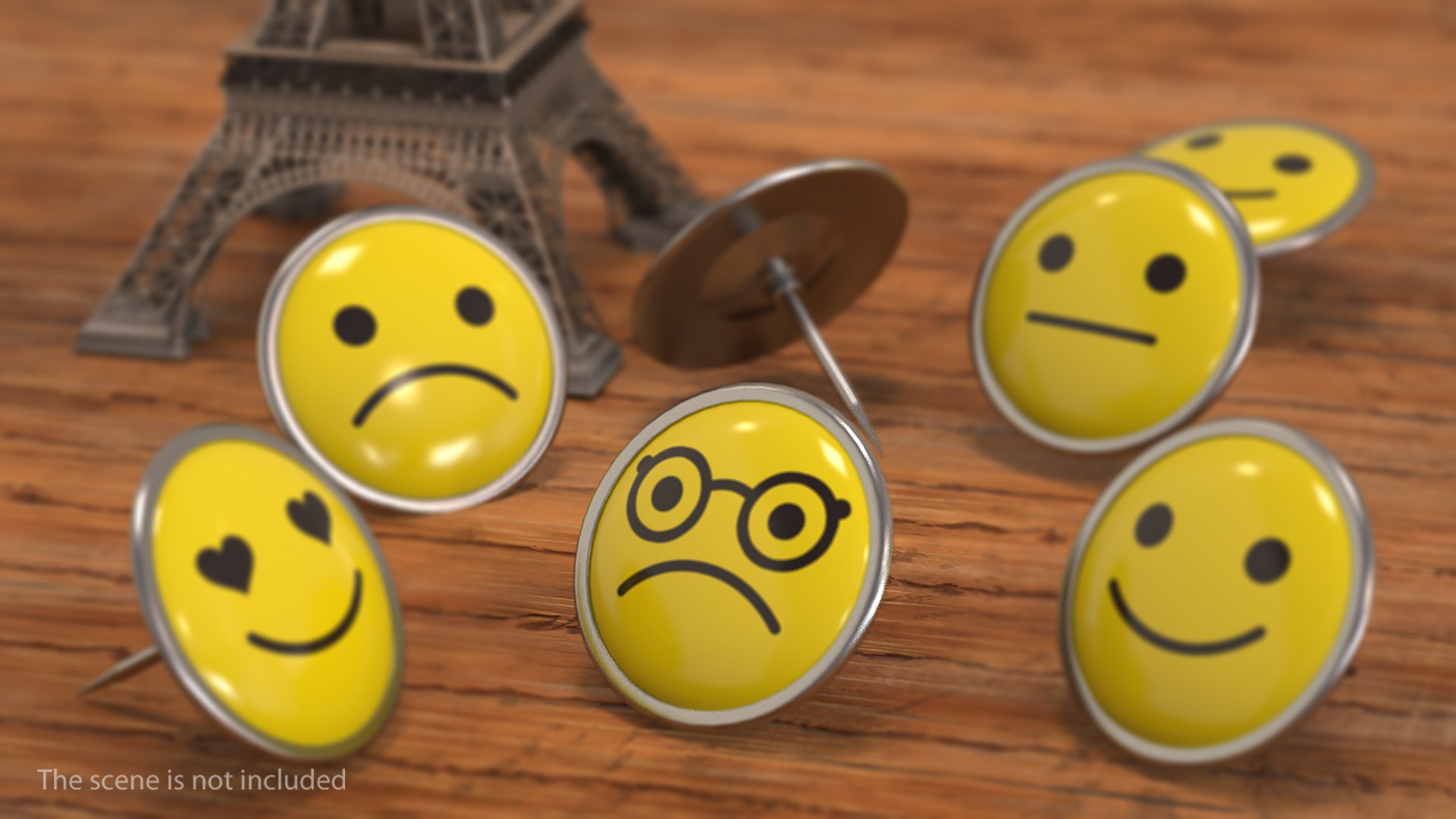 3D Discontent Face Push Pin Model - TurboSquid 1425067