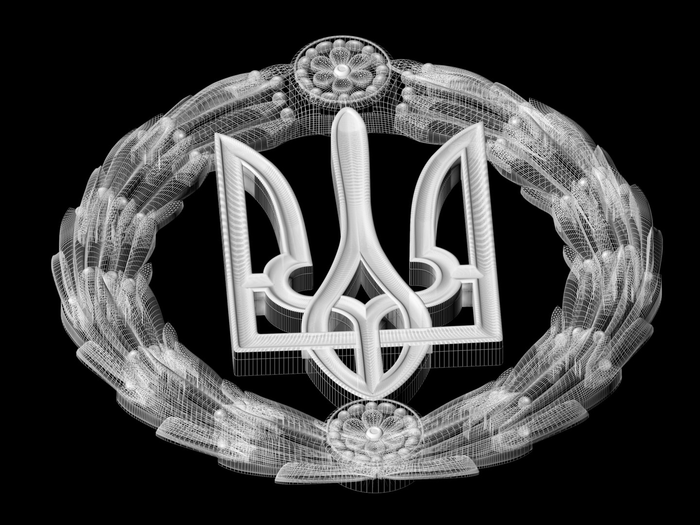 3D 3D TRIDENT COAT OF ARMS OF UKRAINE FOR CNC MILLING Model ...