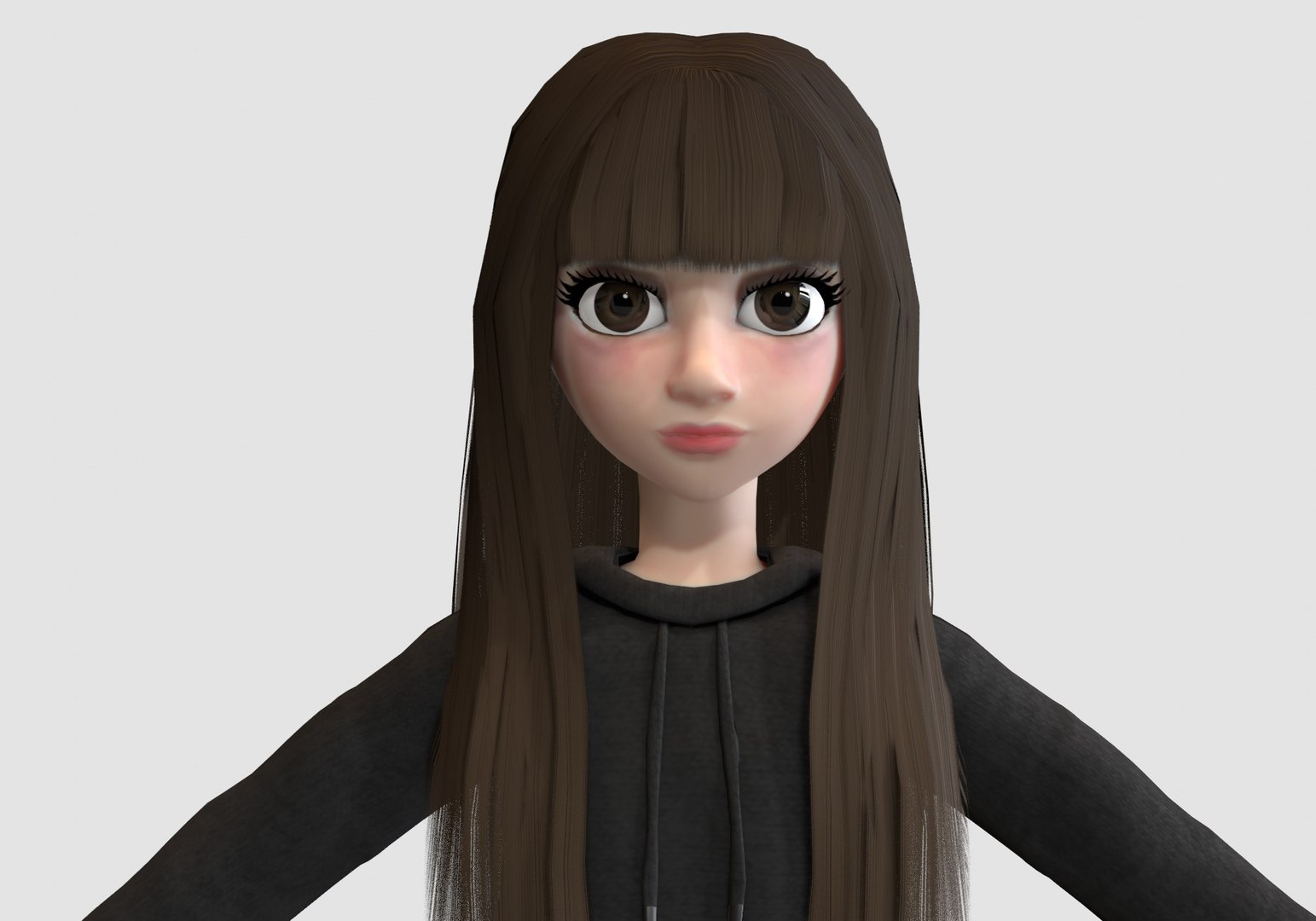 Female Cartoon Teenager 3D Model - TurboSquid 1907796