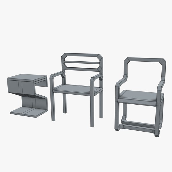 3D minimalistic sci-fi chairs - TurboSquid 1695326