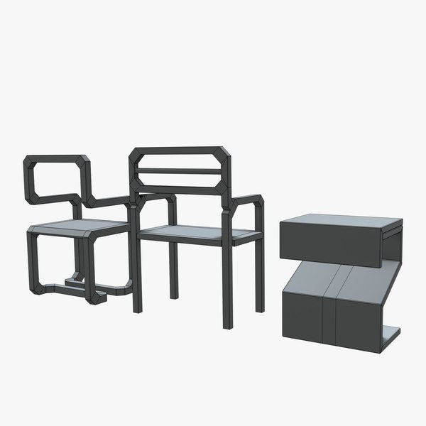 3D minimalistic sci-fi chairs - TurboSquid 1695326