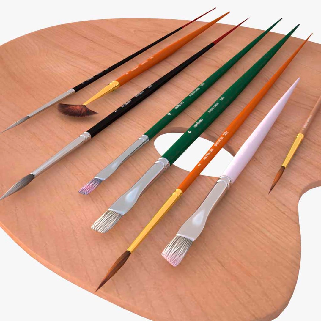 Painting Brushes 3d Model