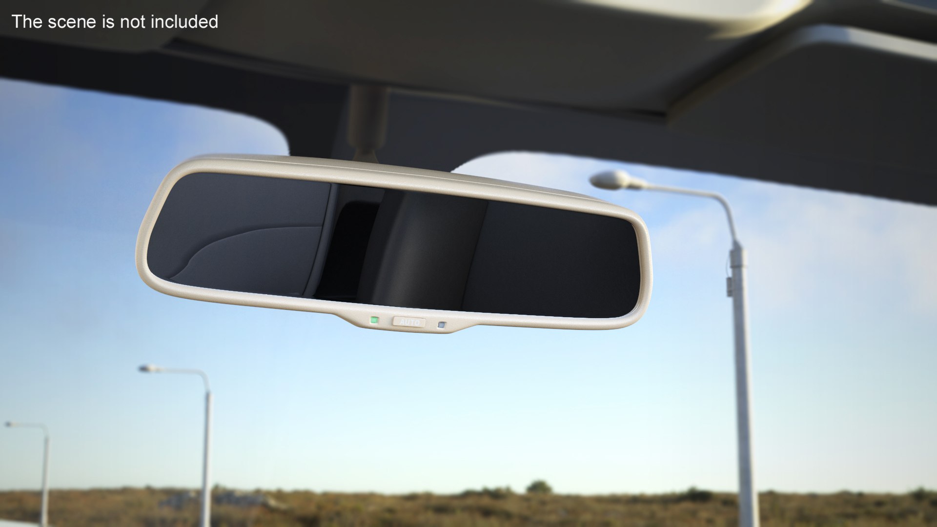 3D Model Auto Dimming Rear View Mirror Beige - TurboSquid 1991185