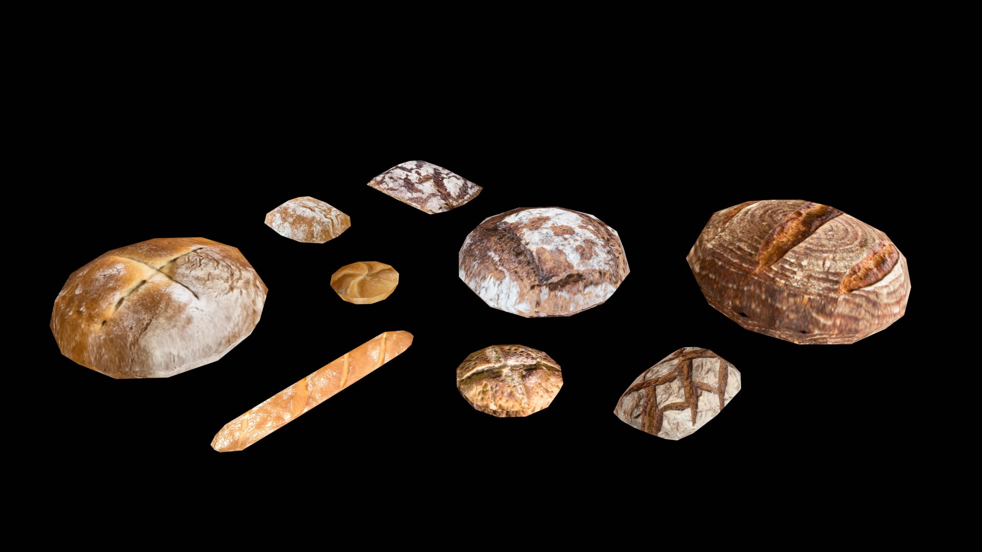 Bread Low Poly 3D - TurboSquid 2135960