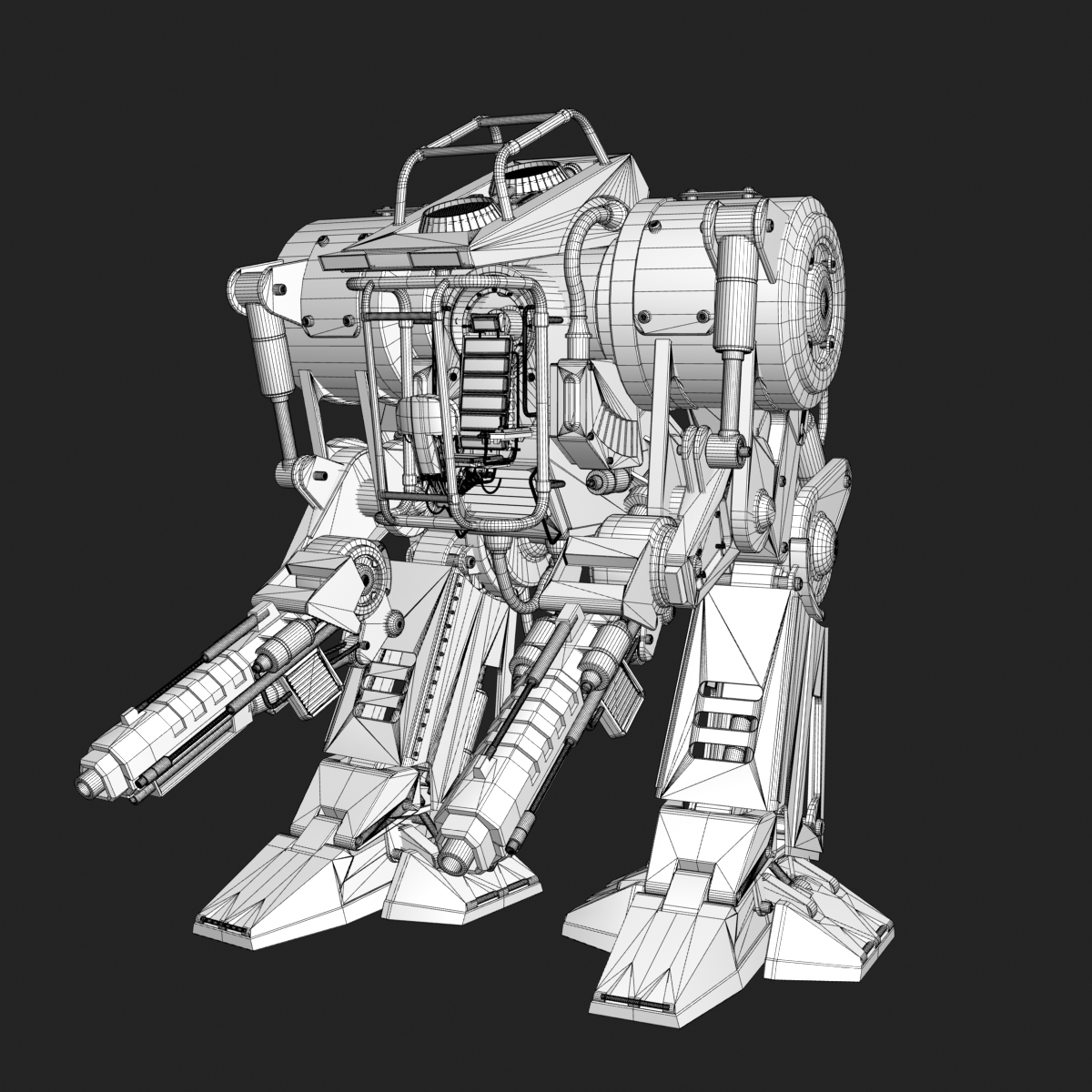 military robot 3d model