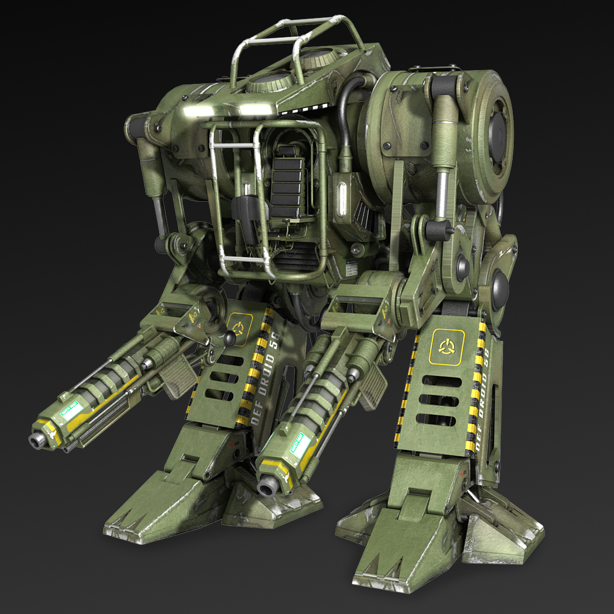 military robot 3d model