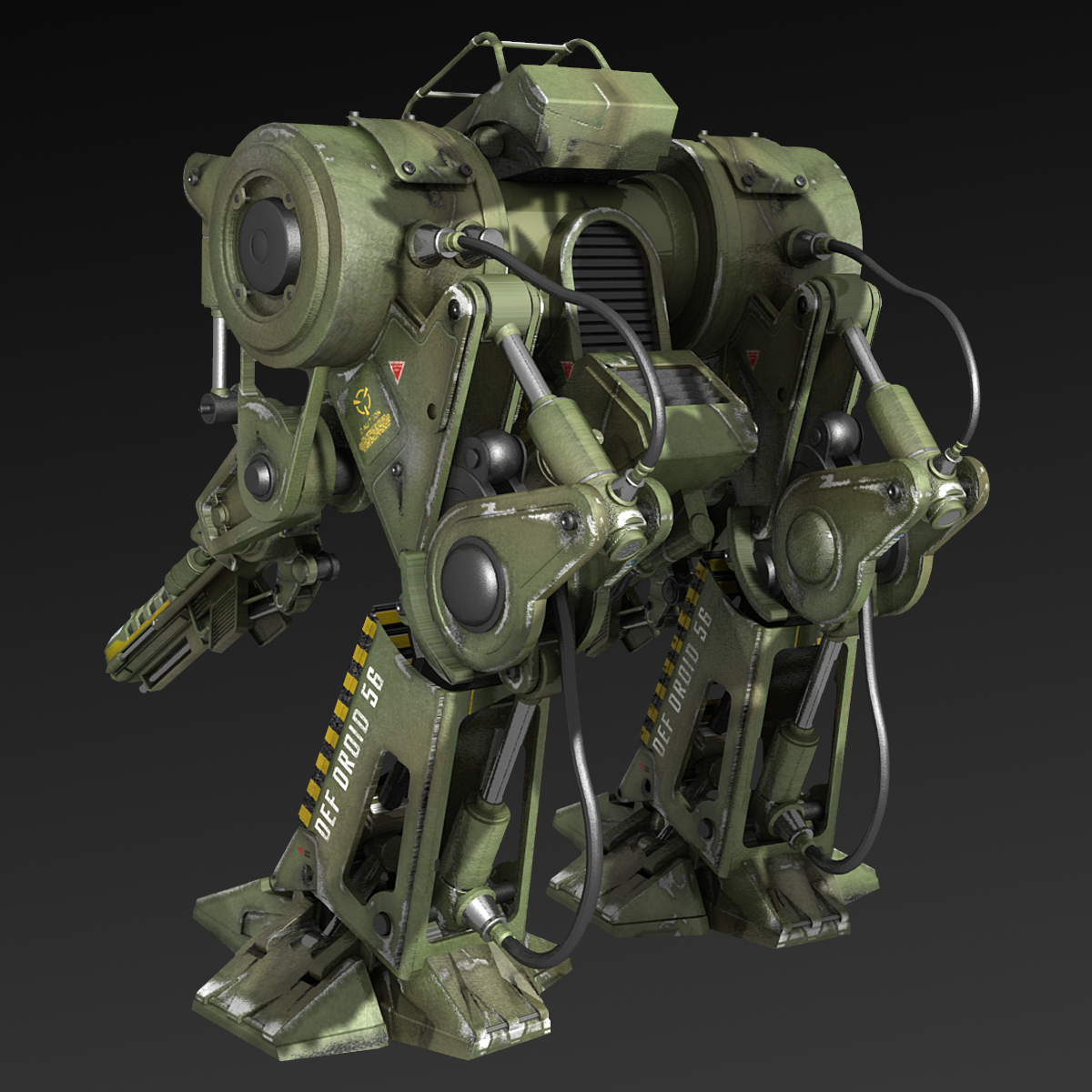 military robot 3d model