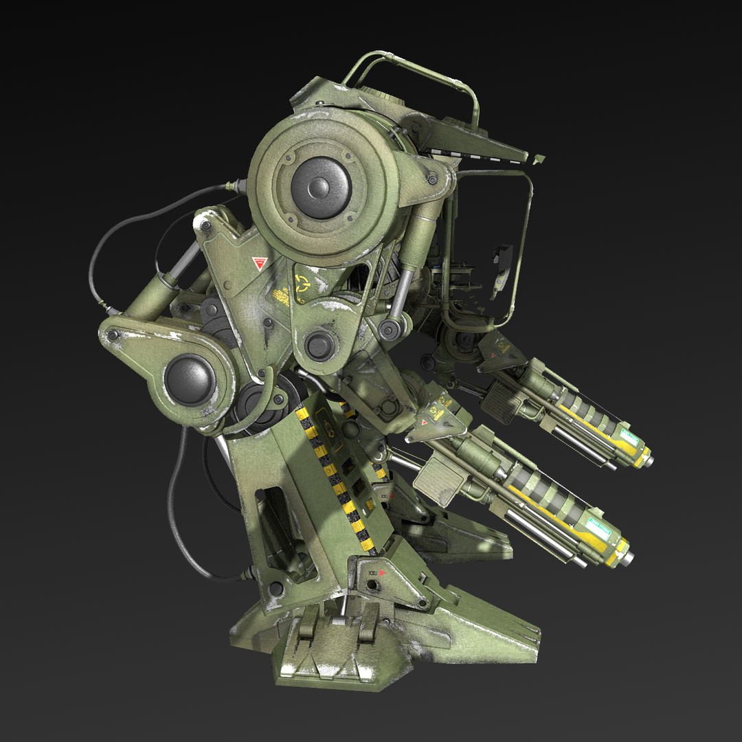 military robot 3d model