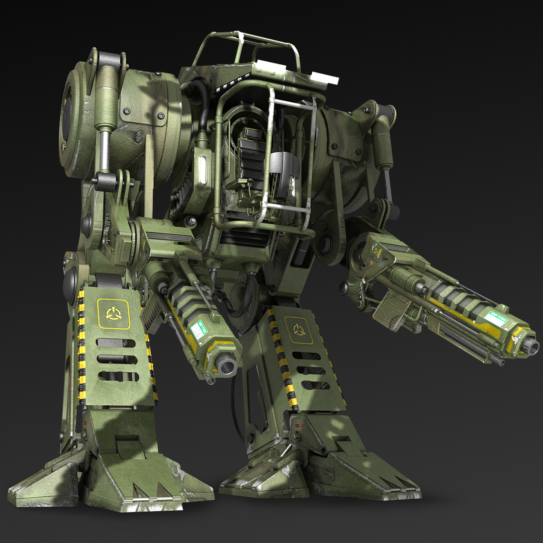 military robot 3d model