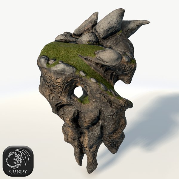 3d model floating island rock