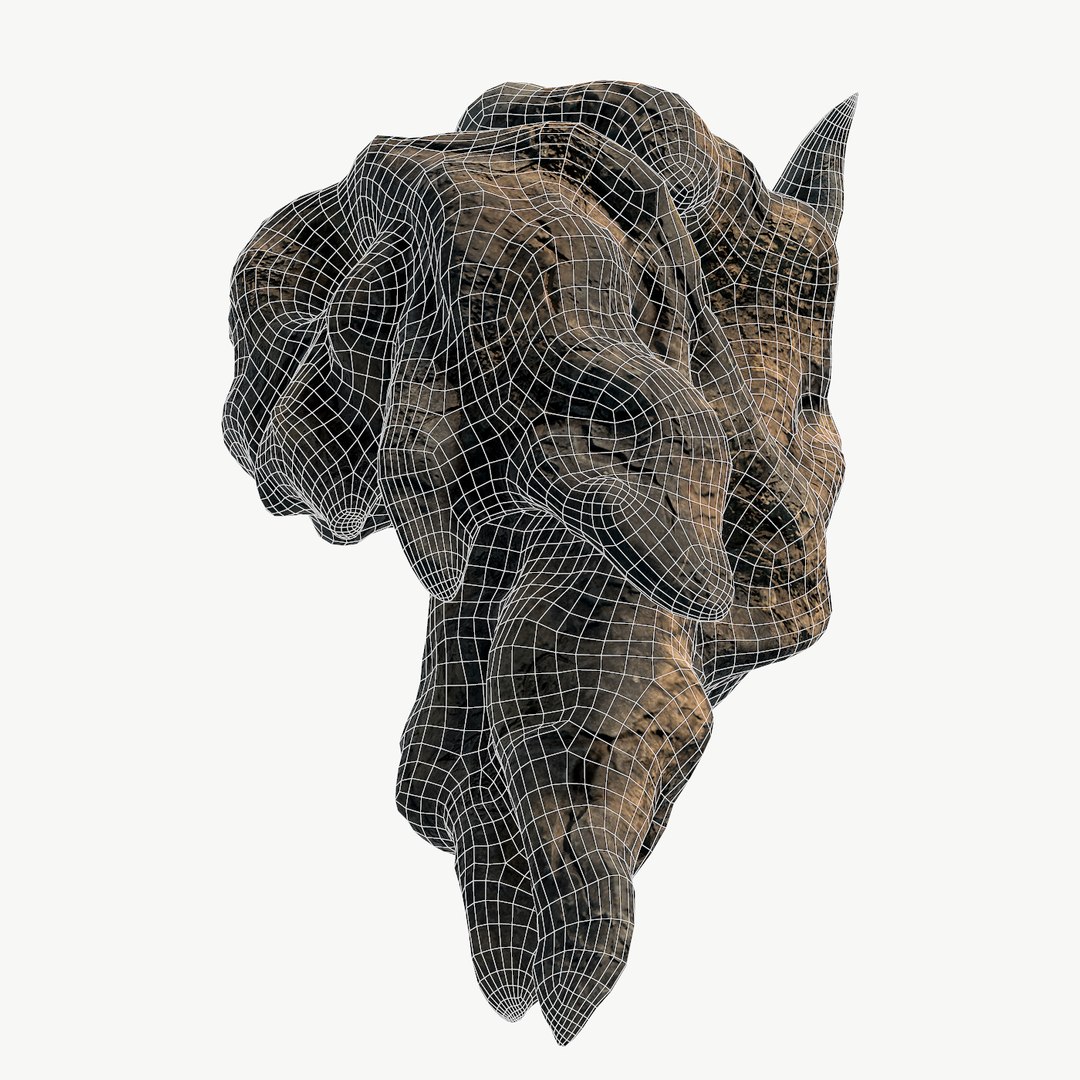 3d floating island rock