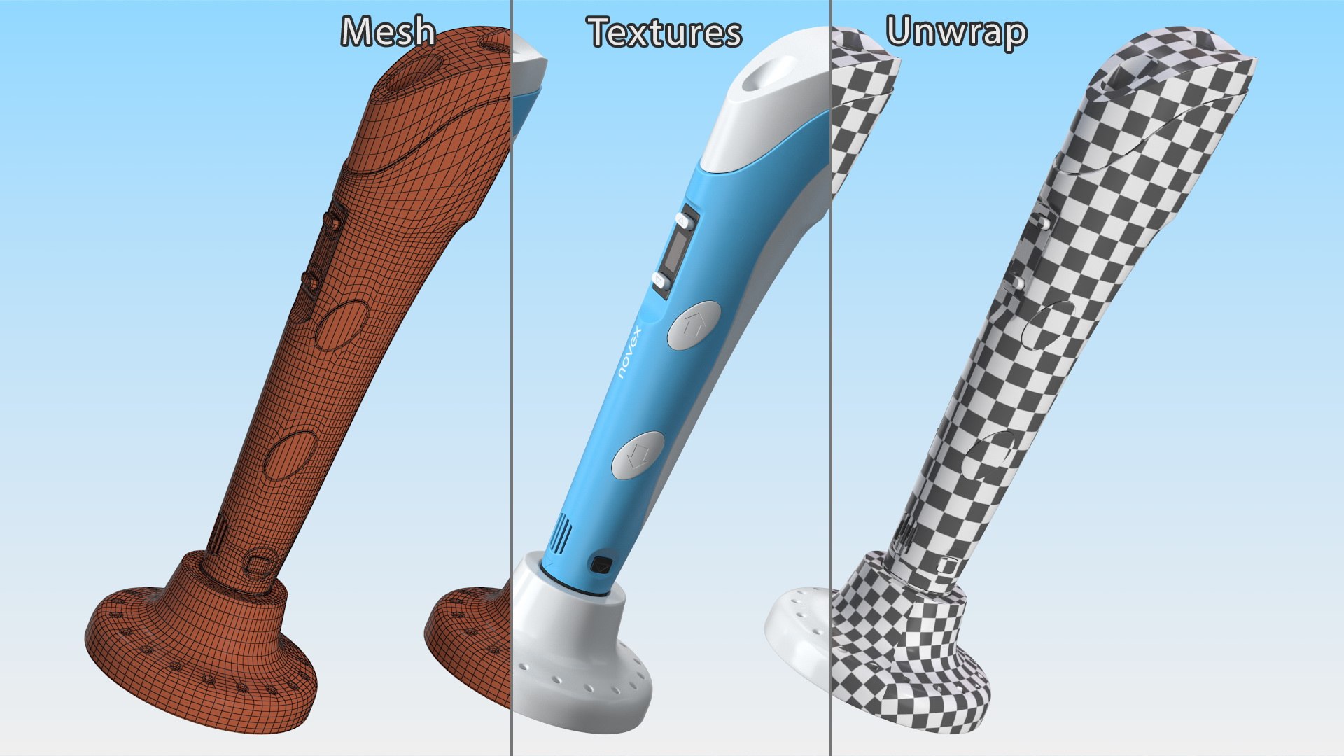 3D Model Novex NPEN-88 3D Pen Blue - TurboSquid 2130564