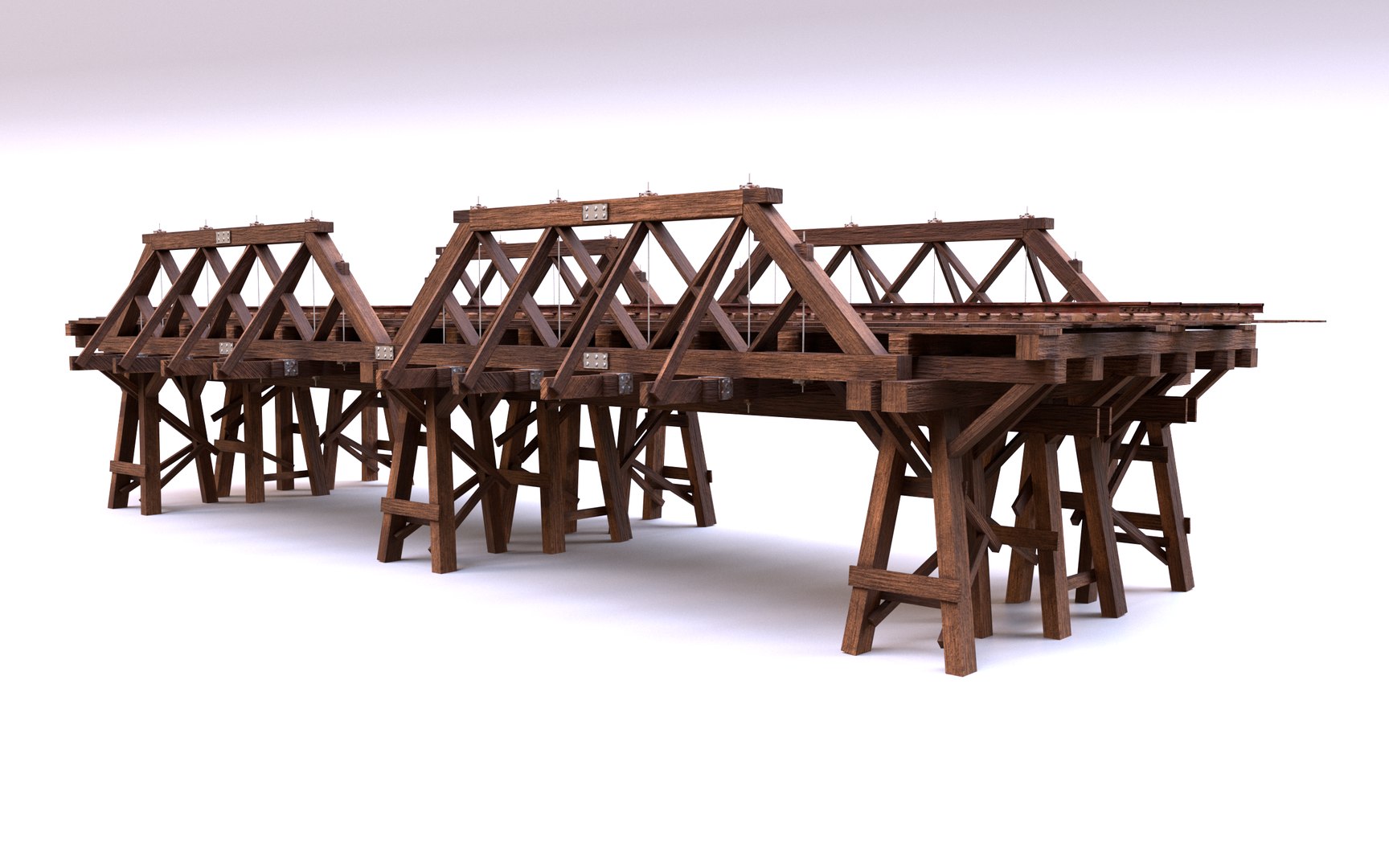 Wooden Railway Bridge 3D Model - TurboSquid 1768936
