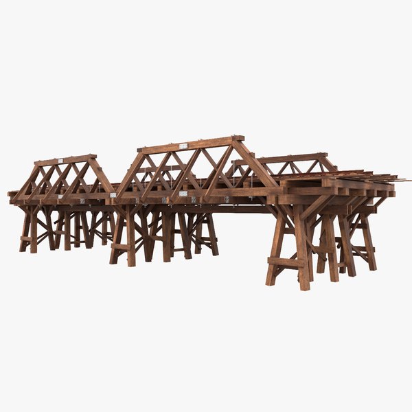Wooden railway bridge 3D model - TurboSquid 1768936