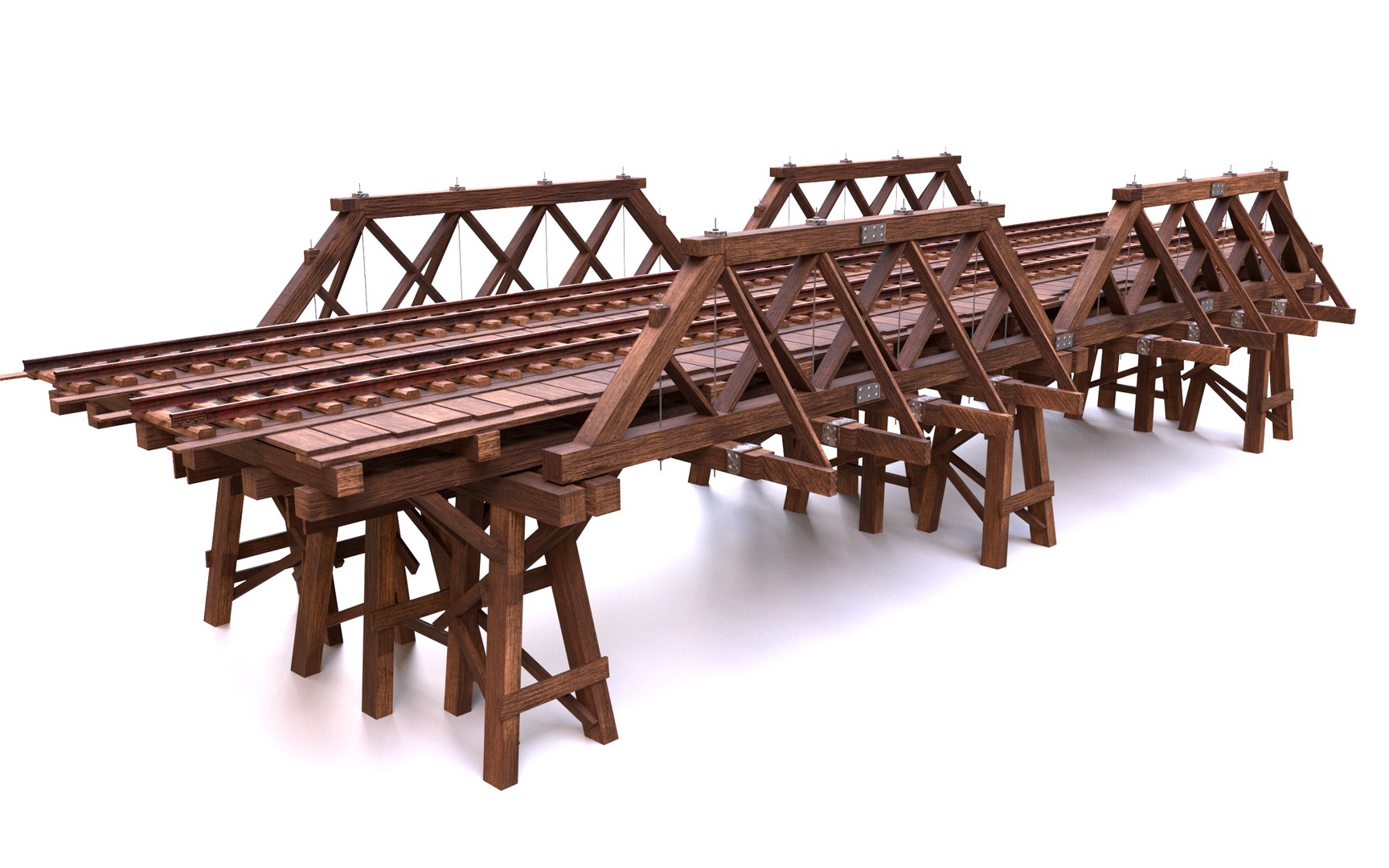 Wooden Railway Bridge 3D Model - TurboSquid 1768936