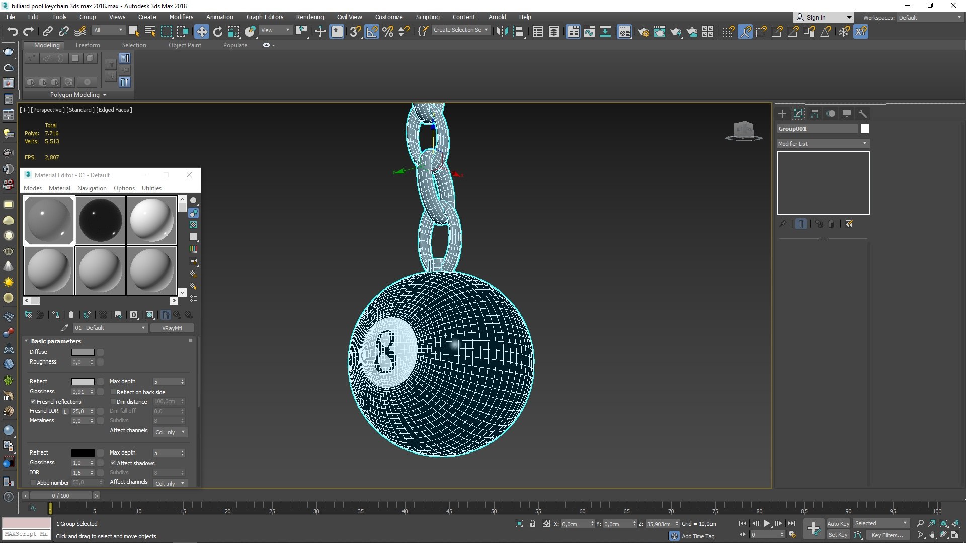 Billiard Pool Ball-8 Keychain 3D model - TurboSquid 1940407