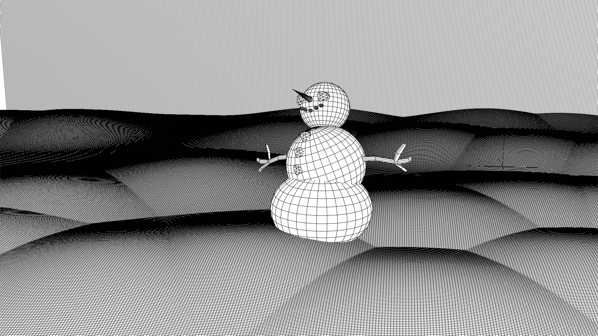 3D Snow Man In The Snow - TurboSquid 1977533
