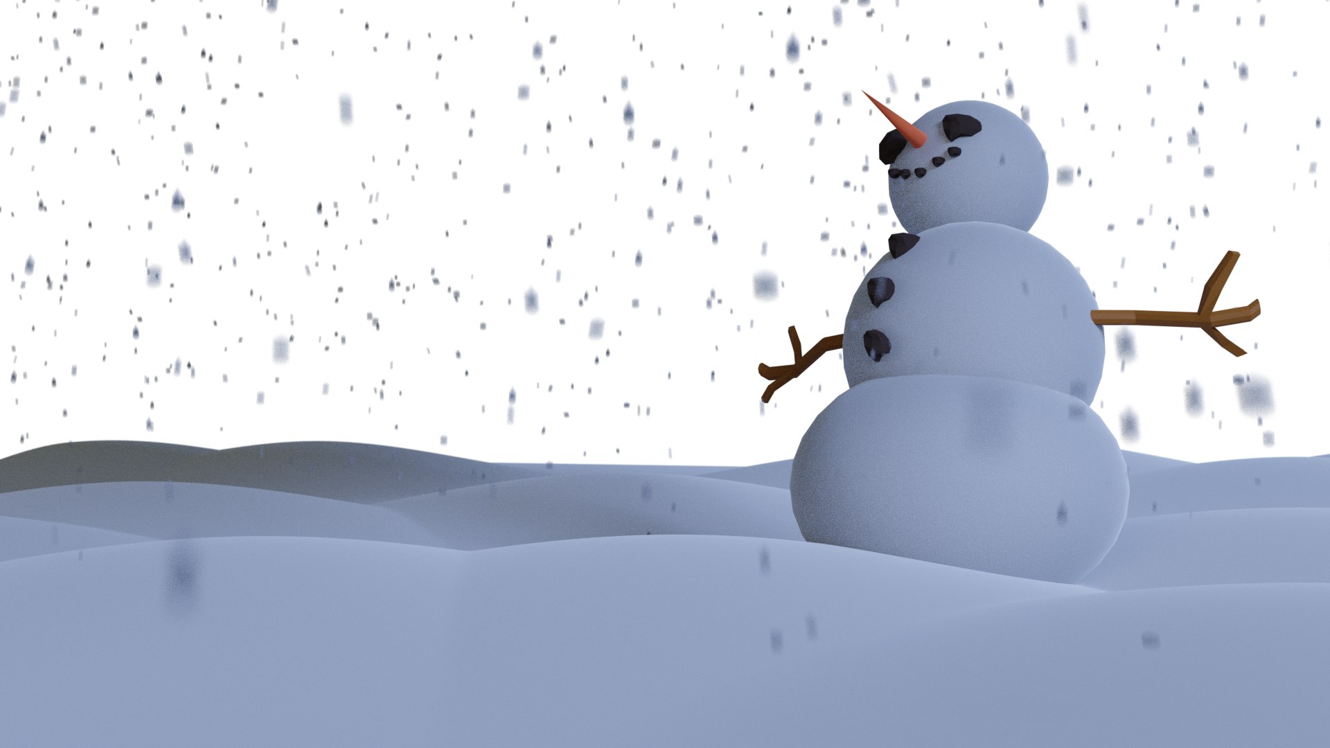 3D Snow Man In The Snow - TurboSquid 1977533
