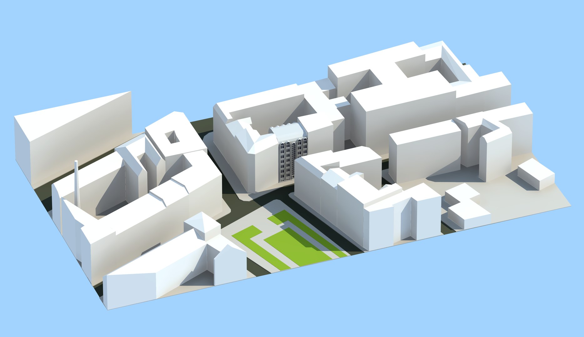 Free Facade Building 3d Model