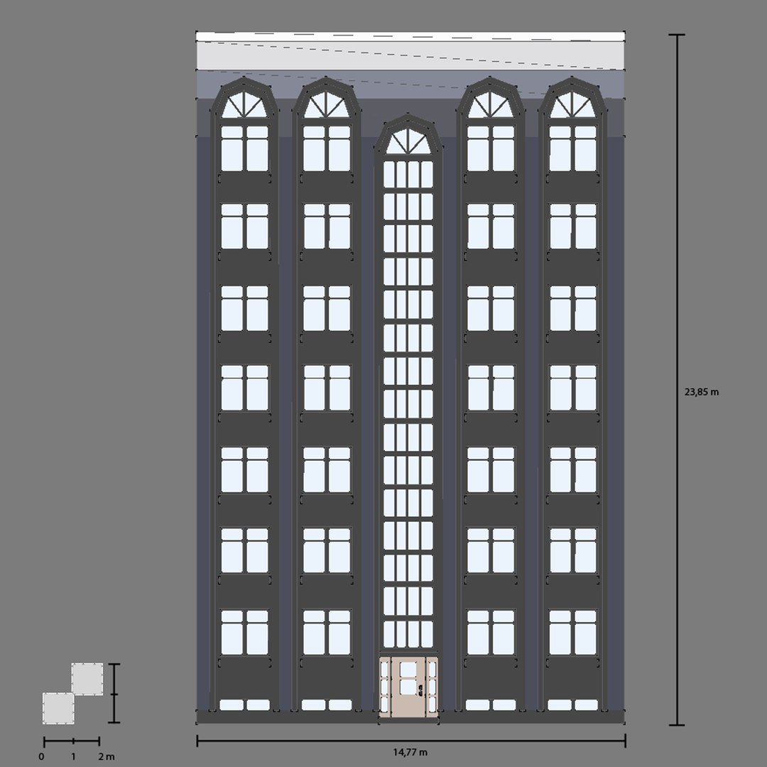 Free Facade Building 3d Model