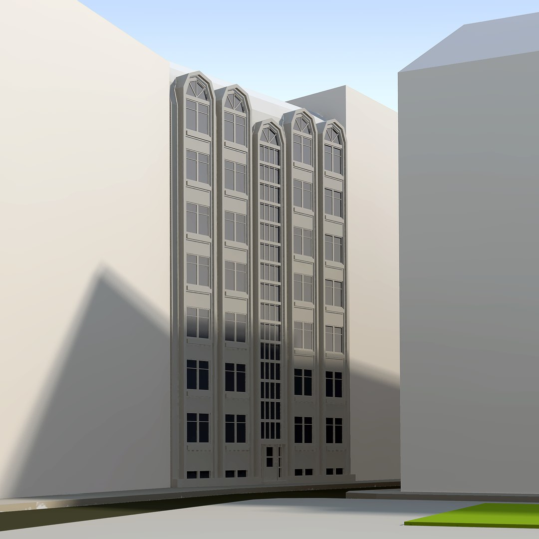 Free Facade Building 3d Model