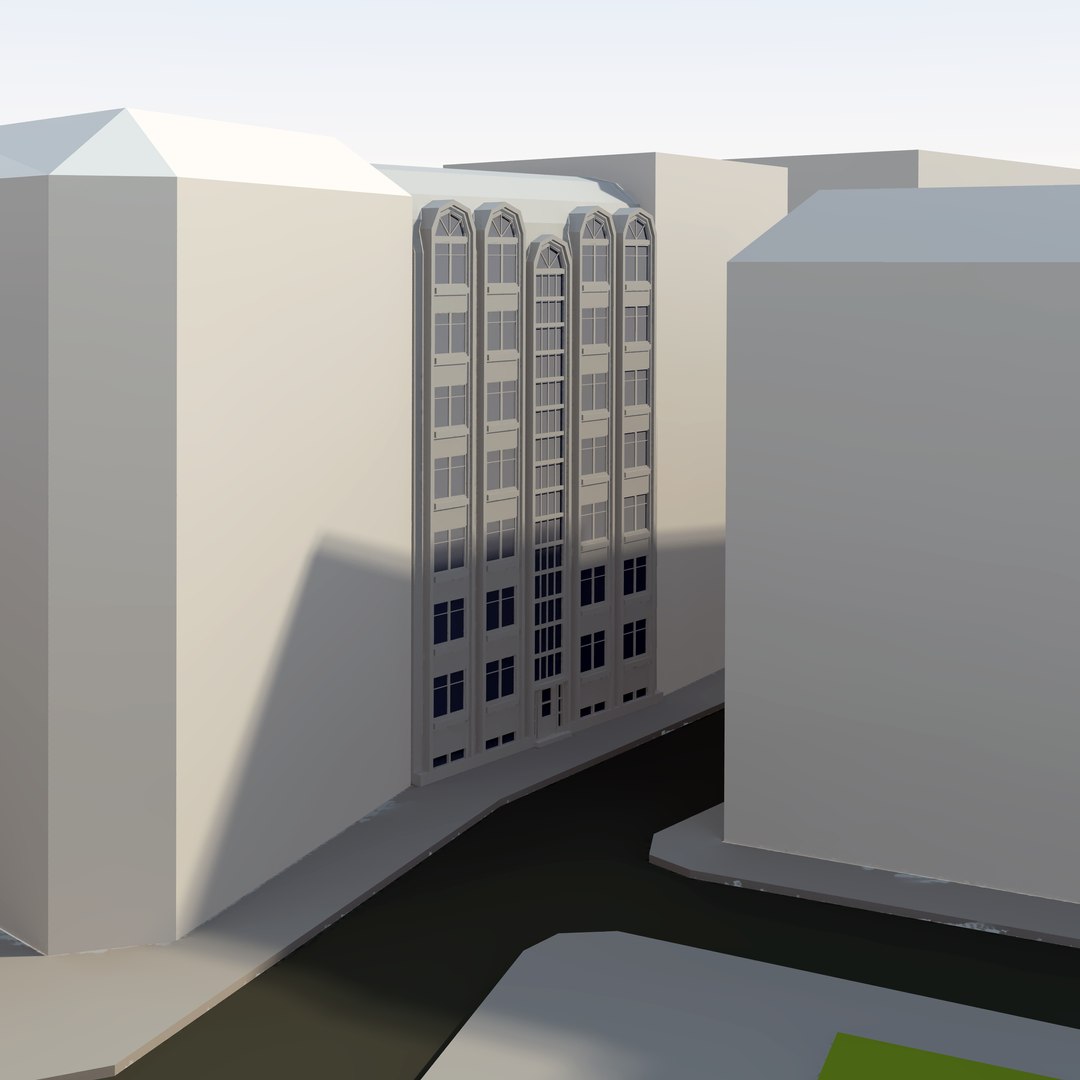 Free Facade Building 3d Model