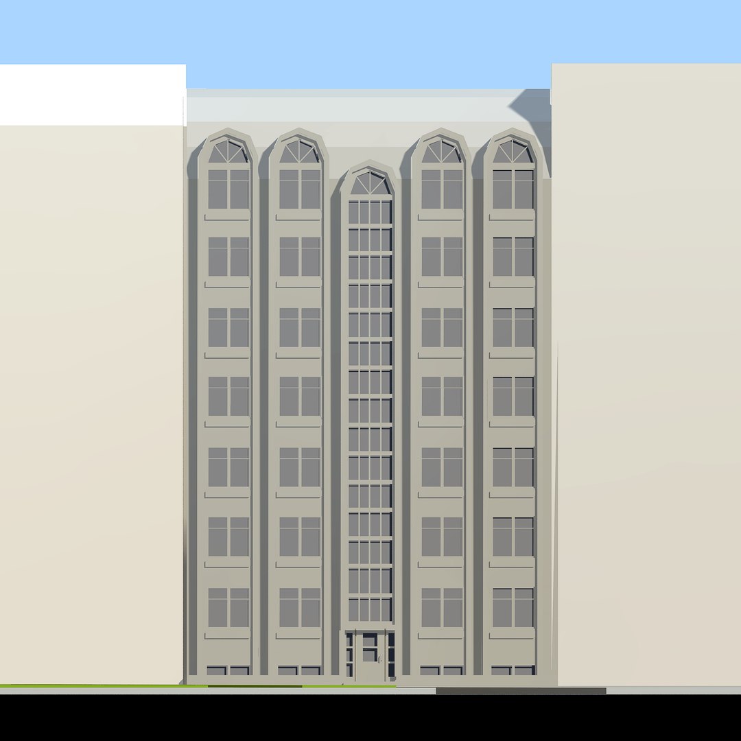 Free Facade Building 3d Model
