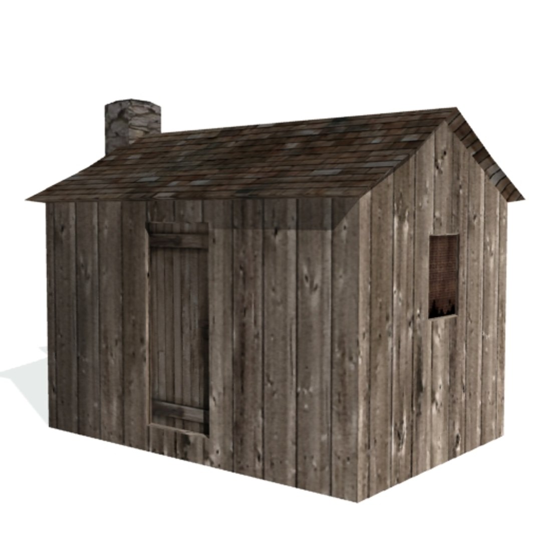 3d Model Of Historical Shack Farms Buildings