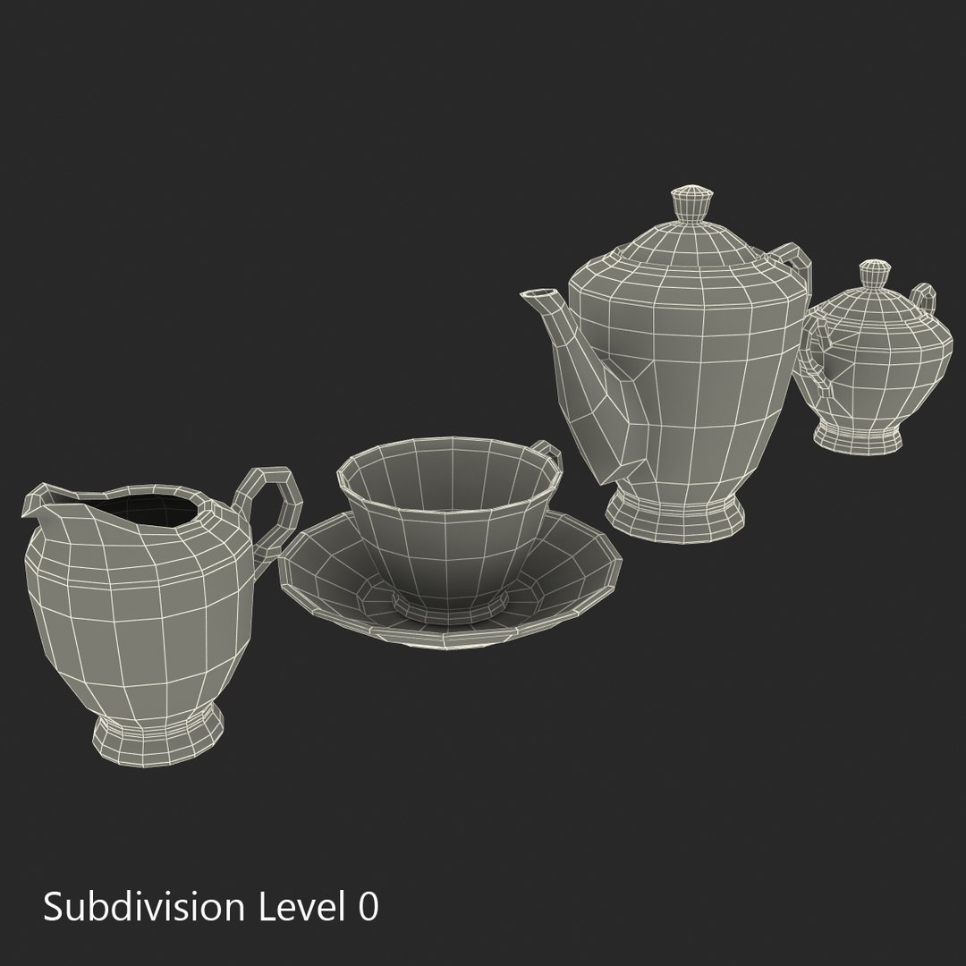 3d model tea set