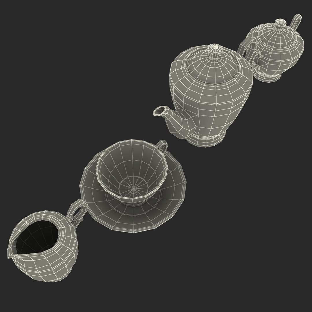 3d model tea set