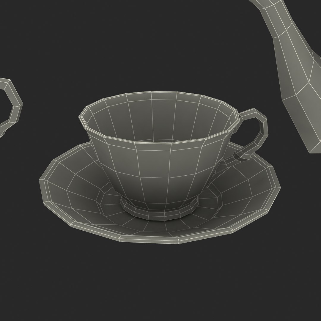 3d model tea set