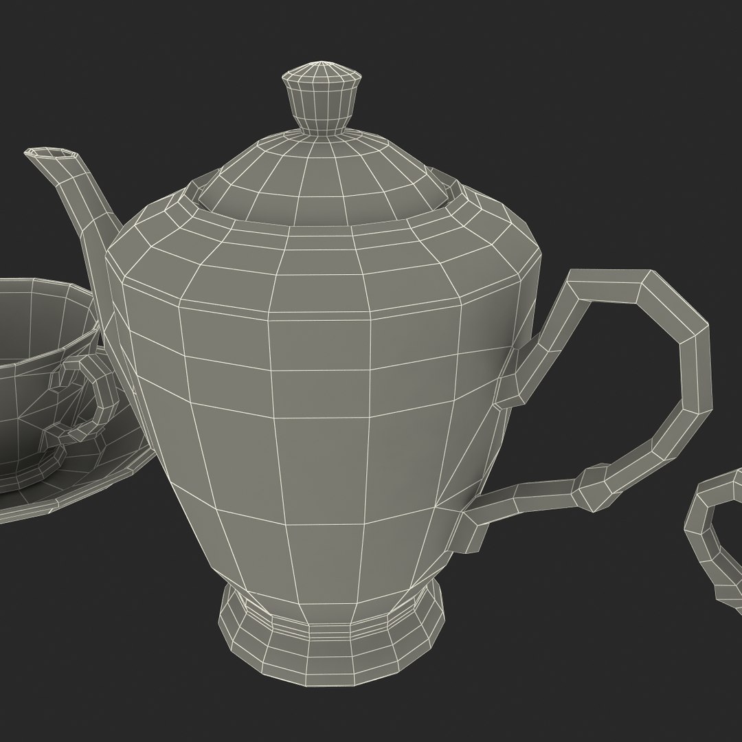 3d model tea set