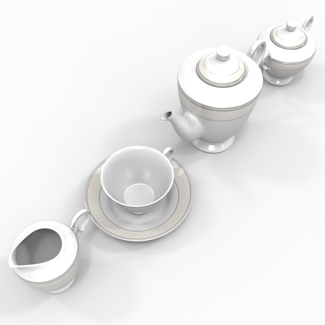 3d model tea set