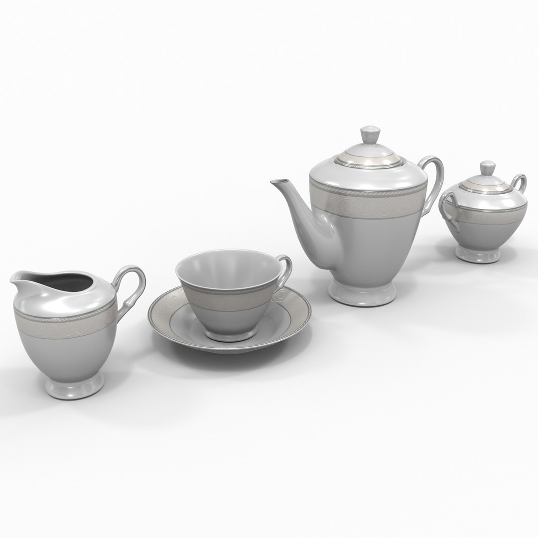 3d model tea set