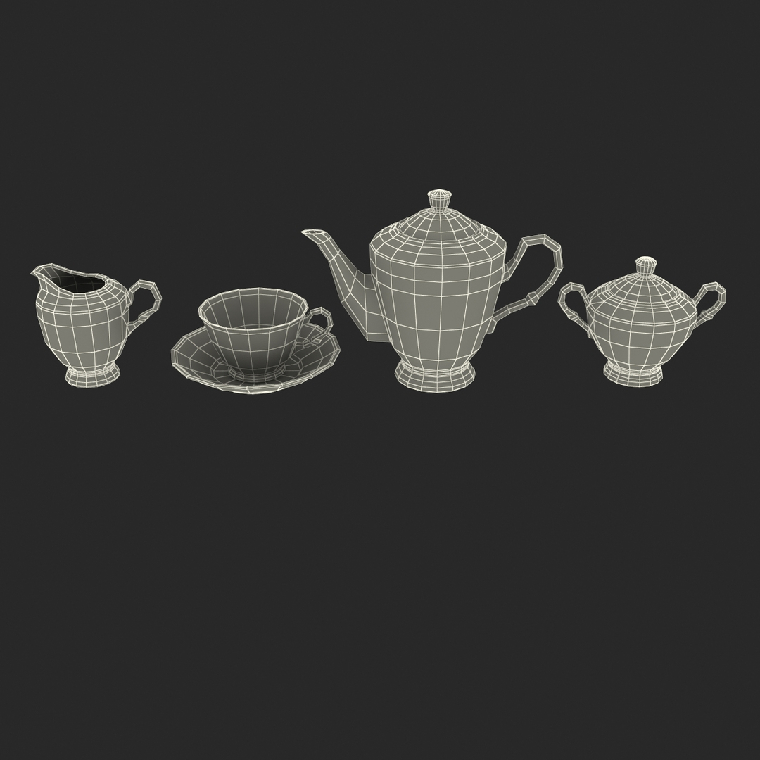 3d model tea set