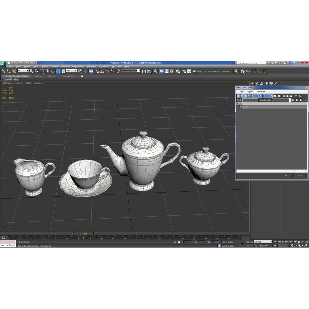 3d model tea set