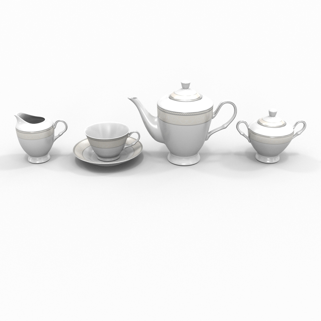 3d model tea set