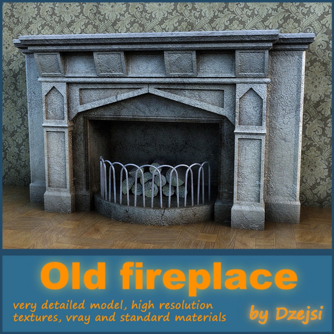 3ds Max Old Fireplace