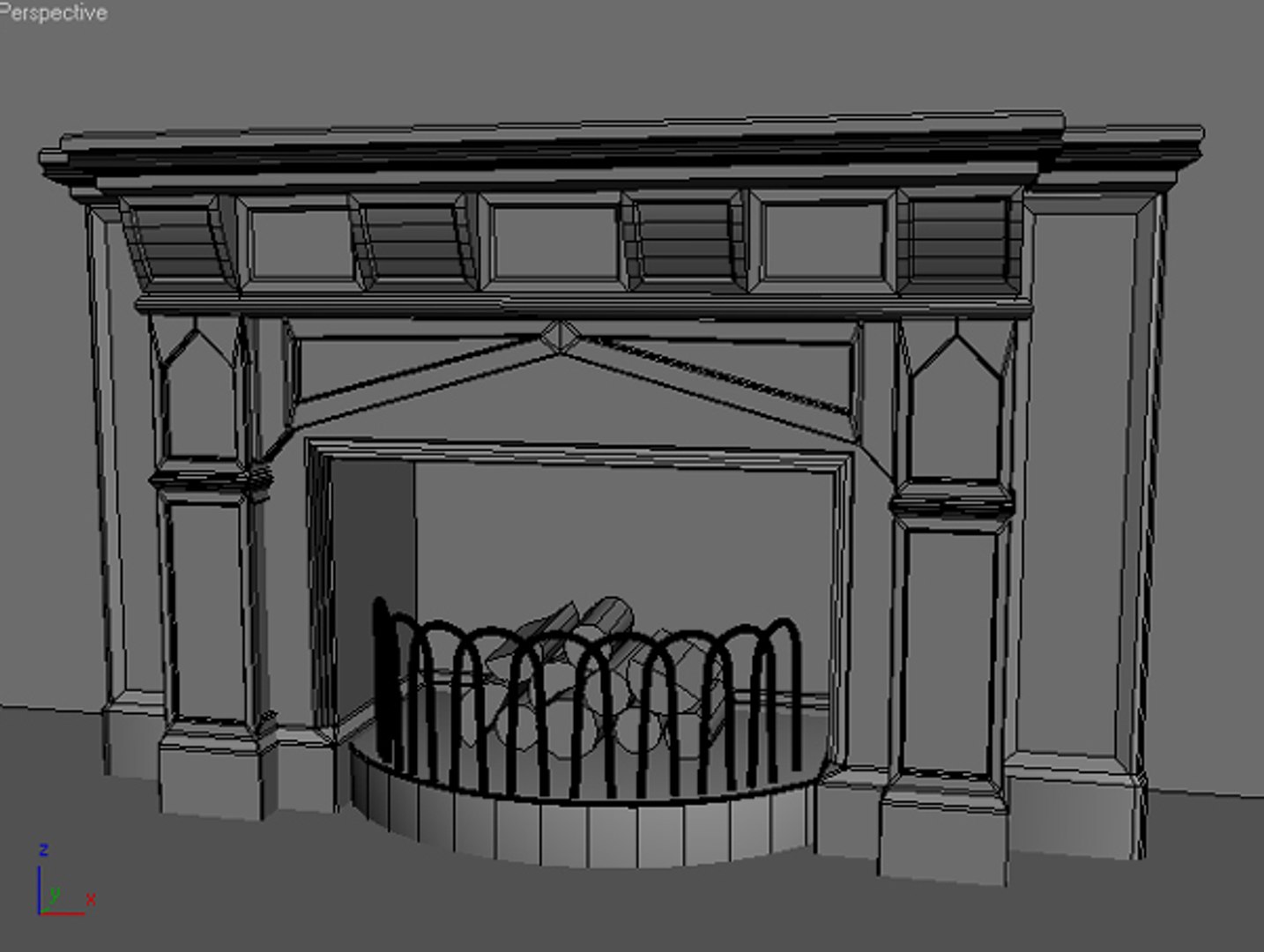 3ds Max Old Fireplace