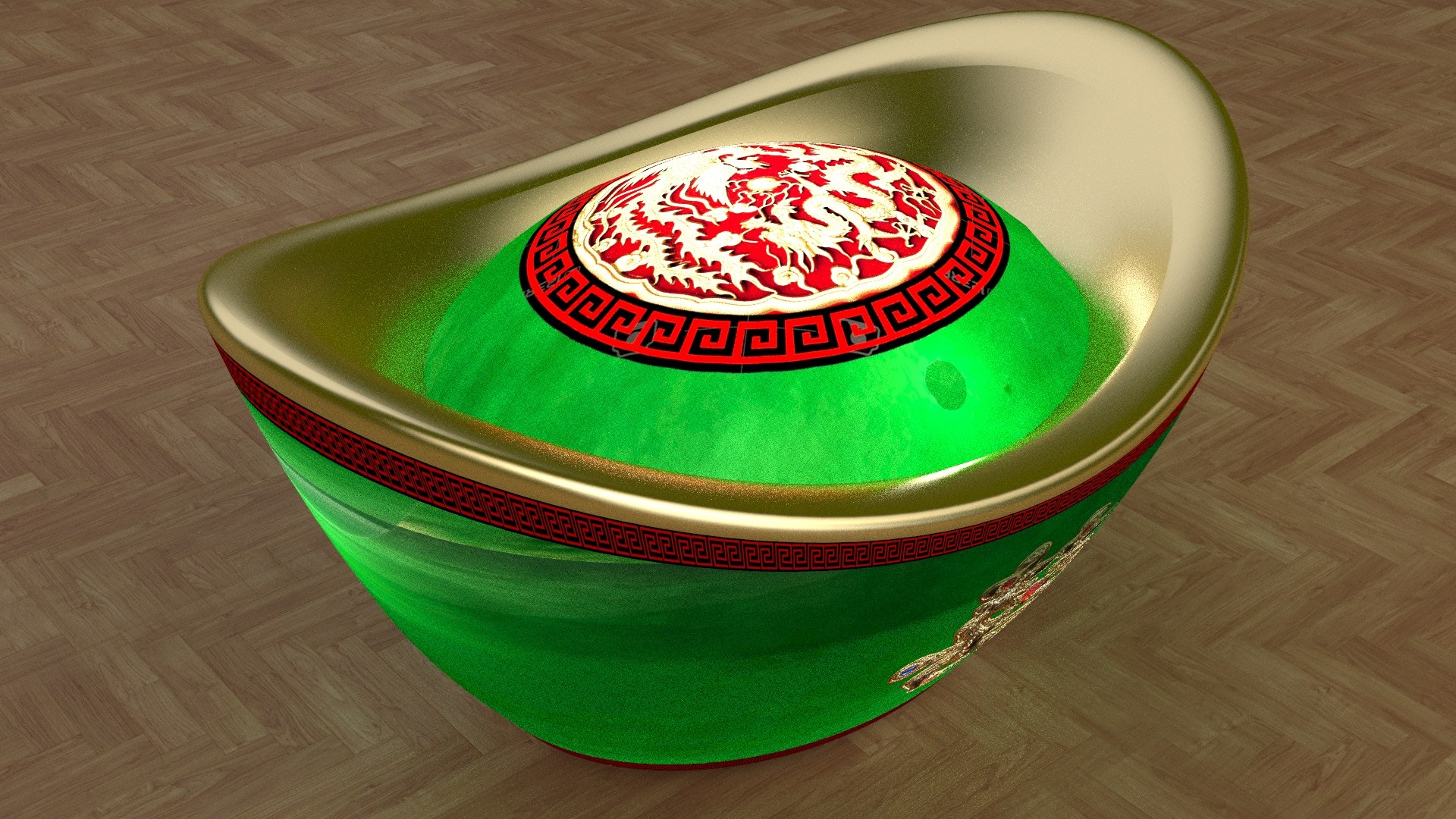 3D Chinese Gold Ingot Model - TurboSquid 2175825